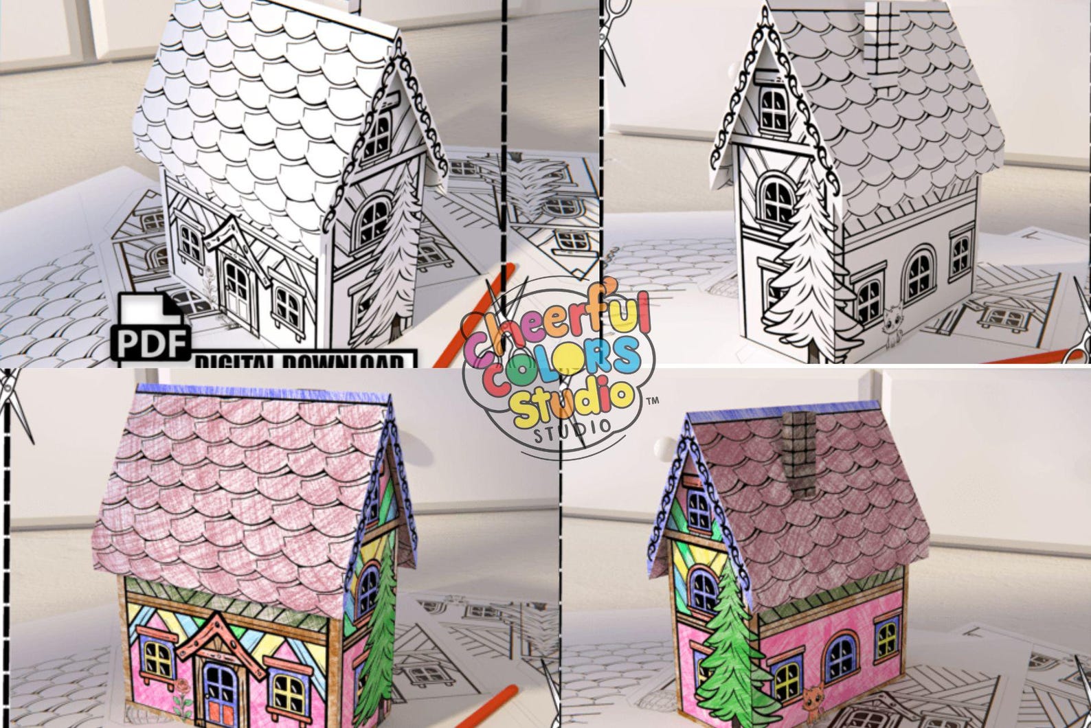 Paper Houses Printable Craft Sheets, Activity Sheets, Paper Craft Kit ...