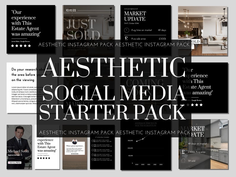250+ Aesthetic Real Estate Template Bundle| Estate Agent/realtor Social ...