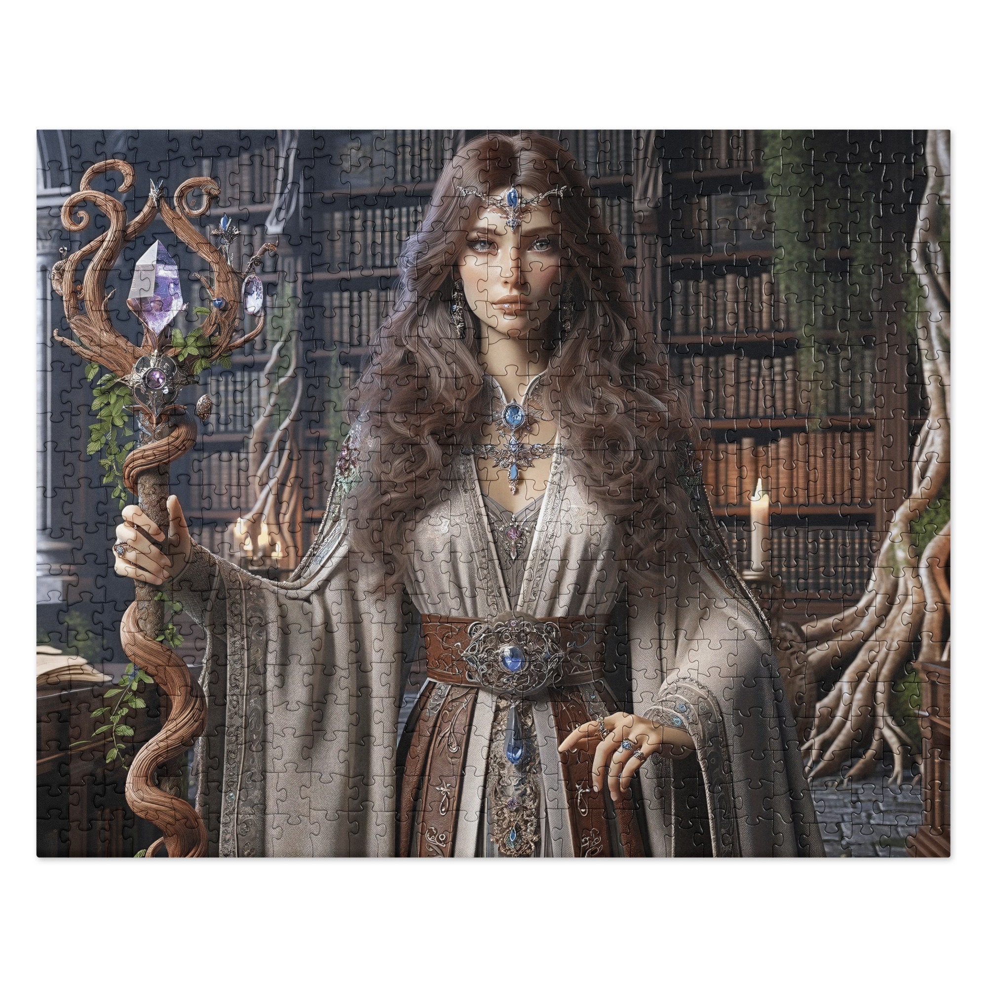 Beautiful Sorceress in Ancient Library on Jigsaw Puzzle - Etsy Beautiful Sorceress in Ancient Library on Jigsaw Puzzle - Etsy