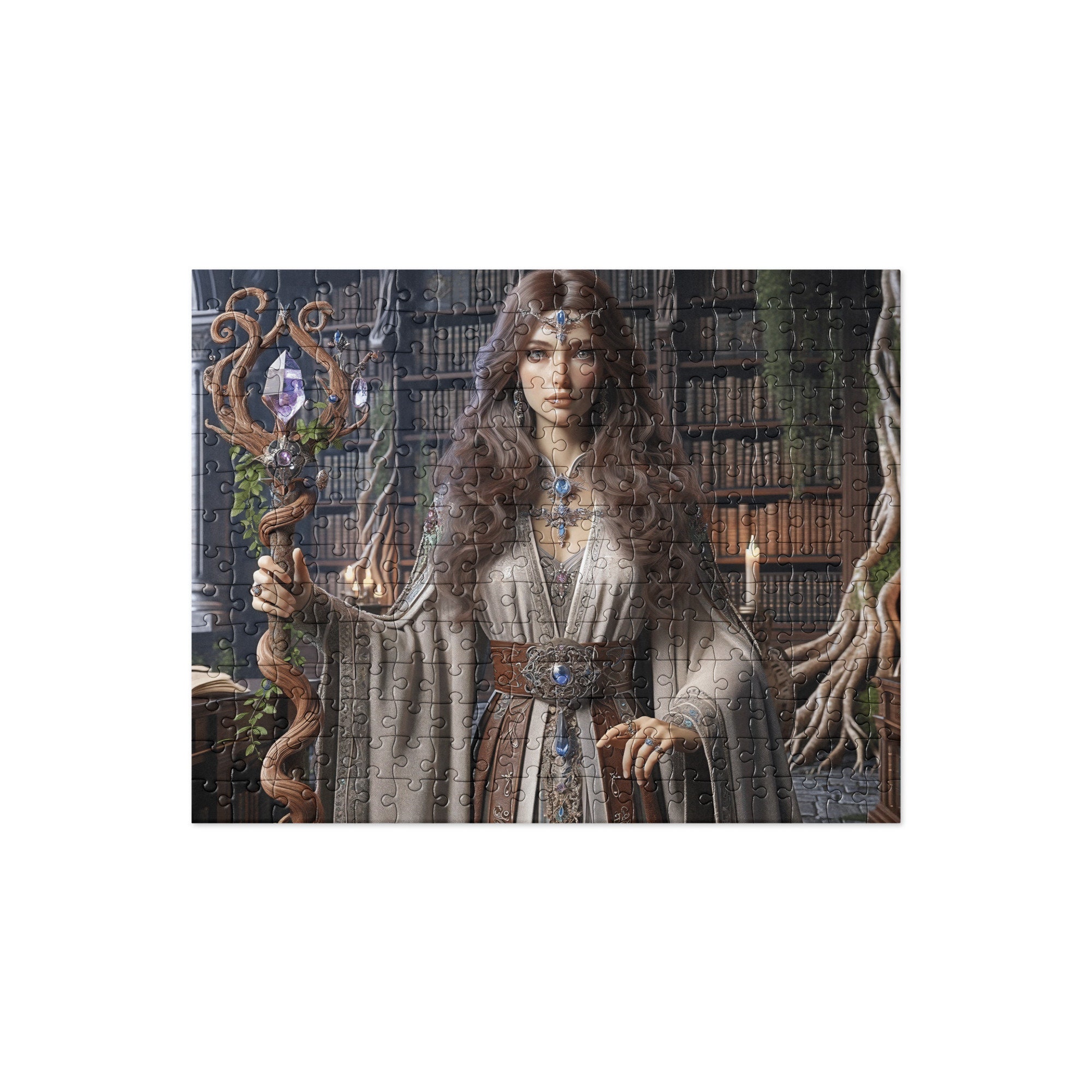 Beautiful Sorceress in Ancient Library on Jigsaw Puzzle - Etsy Beautiful Sorceress in Ancient Library on Jigsaw Puzzle - Etsy