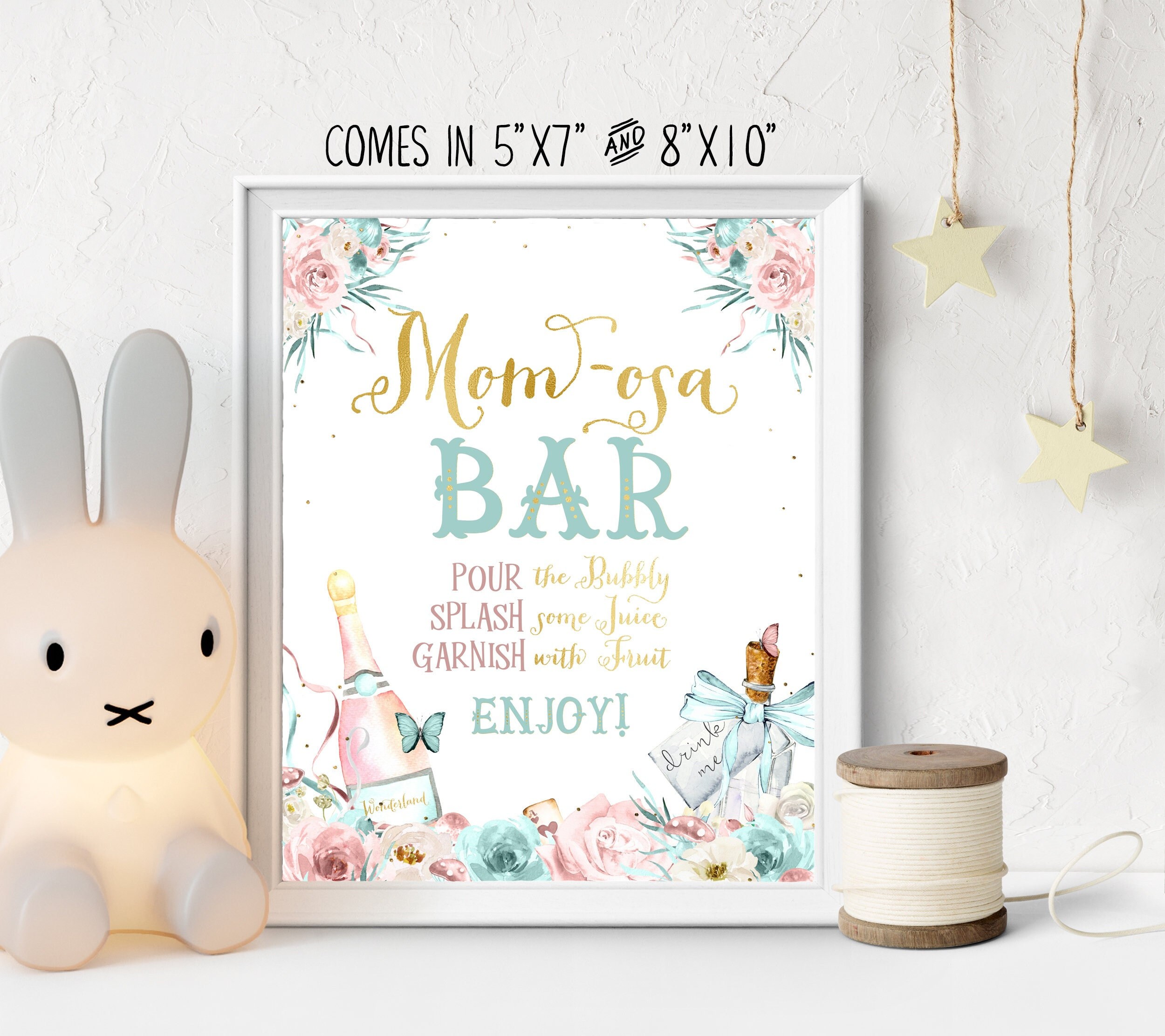 Alice in Wonderland Mom-osa Bar Sign, Wonderland Mom-osa Bar Sign ...
