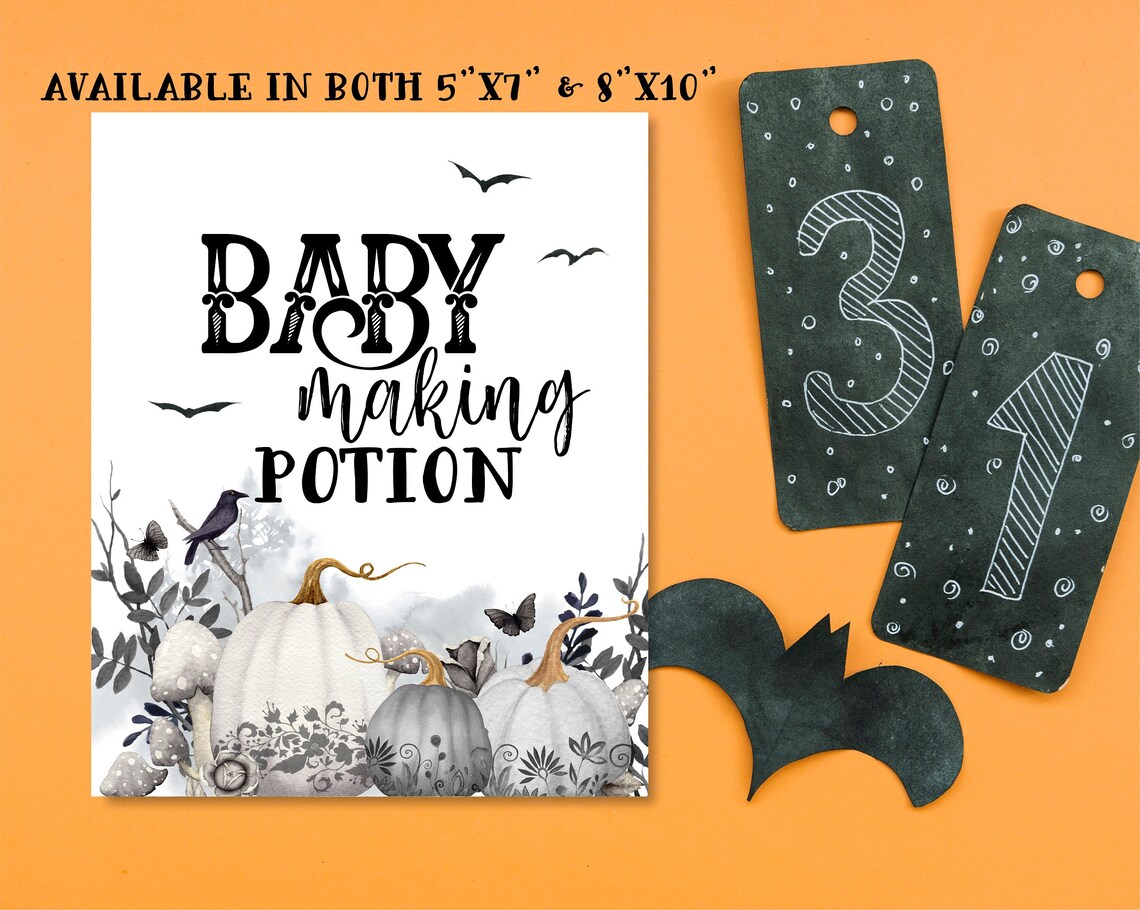 Halloween Funny Punch Sign, Printable Spooky Baby Shower Decor, Baby ...