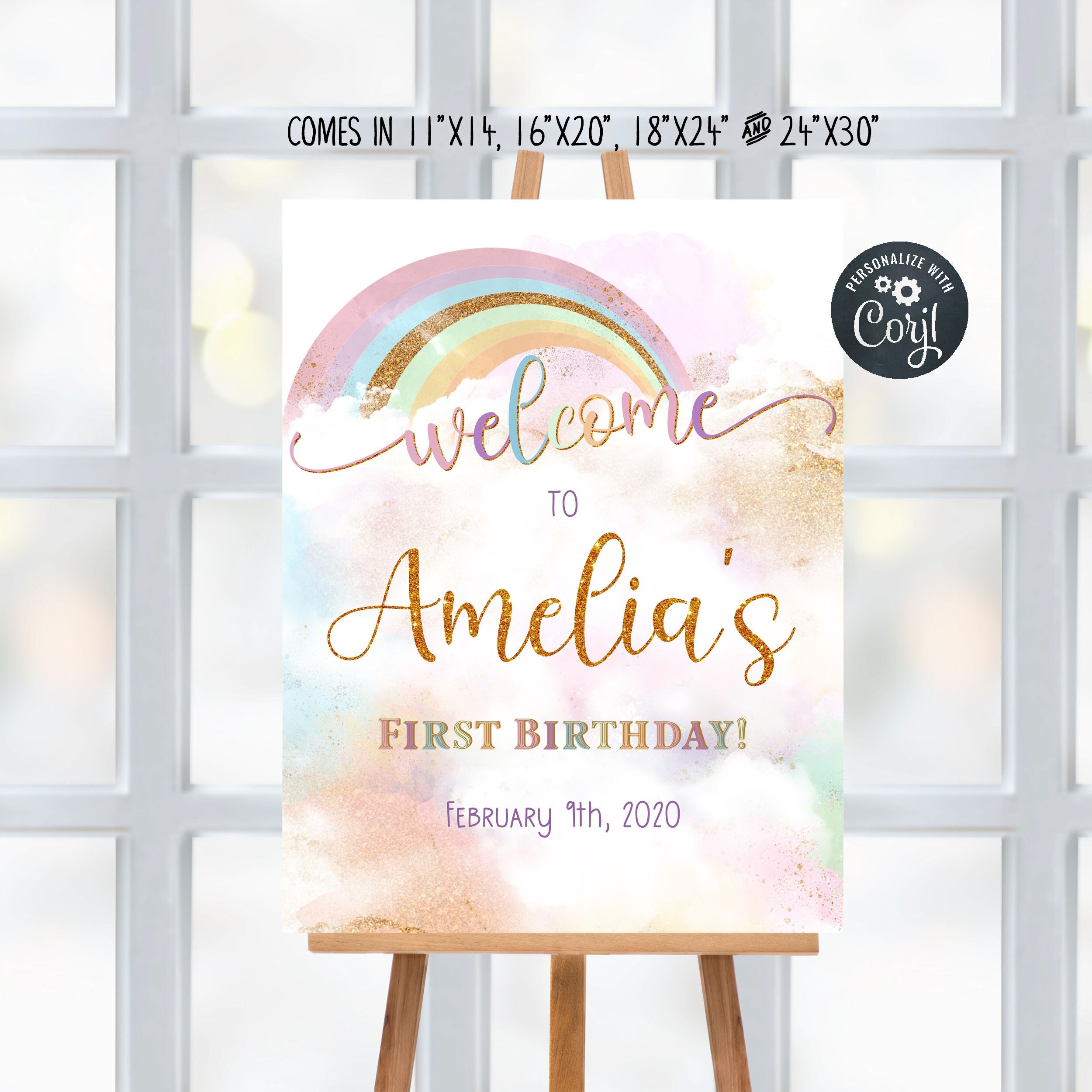 EDITABLE Rainbow Welcome Sign, Pastel Rainbow Welcome Sign, Magical ...