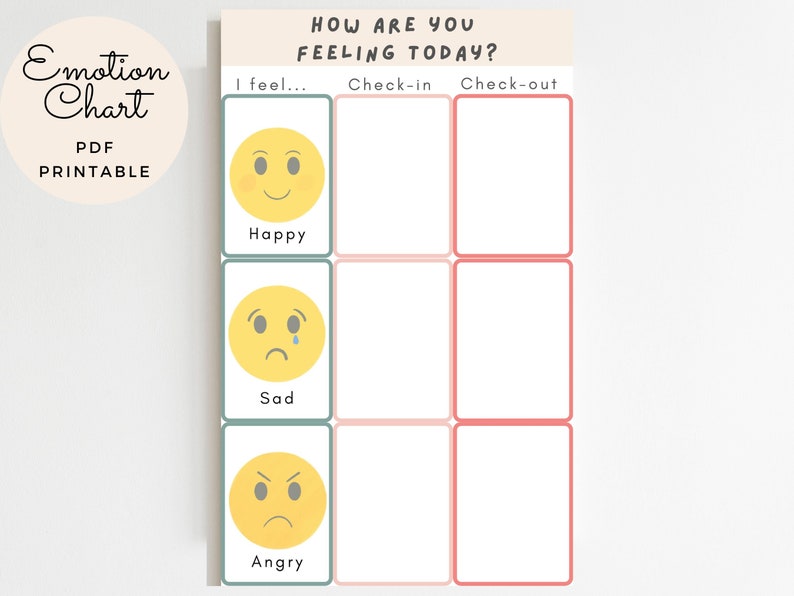 Classroom Feelings Chart, Preschool Daycare Digital Printable - Etsy