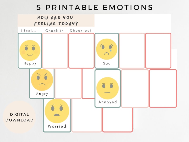 Classroom Feelings Chart, Preschool Daycare Digital Printable - Etsy