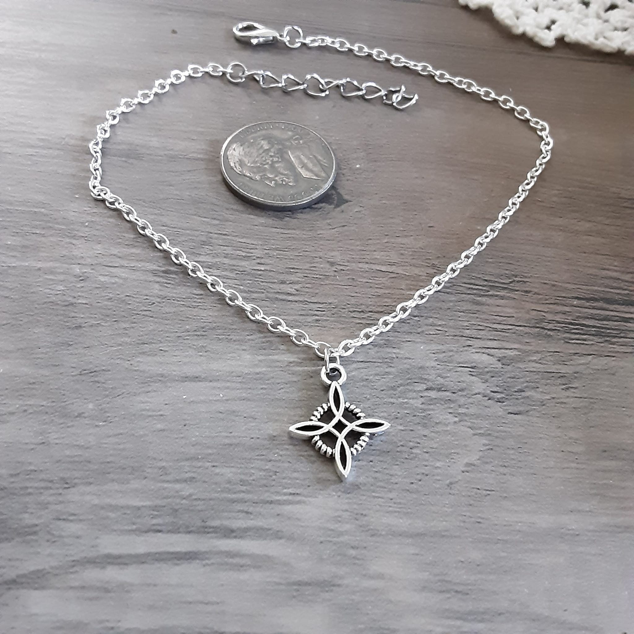 Witch Knot Protection Anklet Plus Size Adjustable Pagan Gift Witchcraft ...