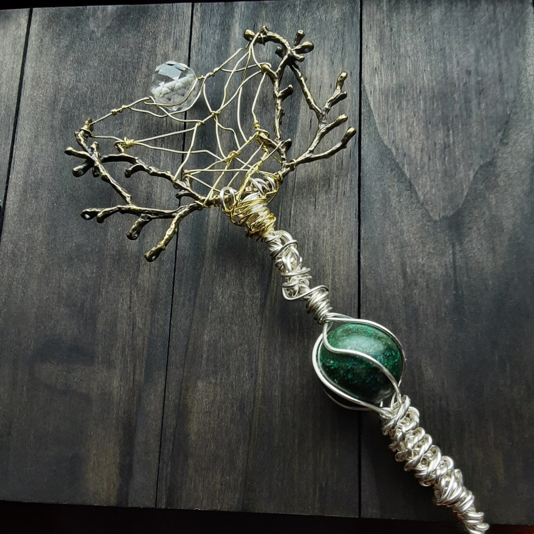Wand With Antlers Clear Quartz and Wire Wrapped Agate One of a Kind ...