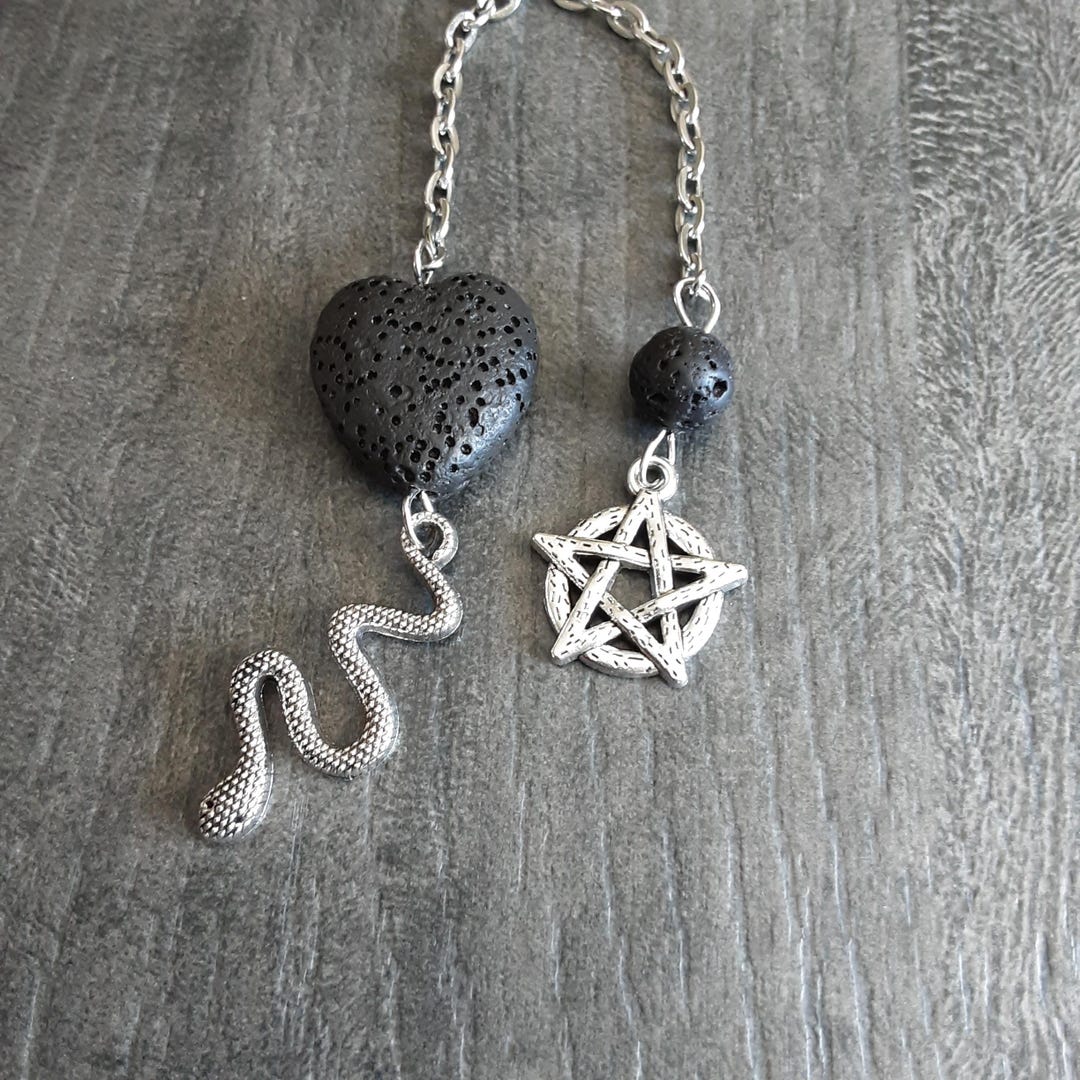 Snake Pendulum With Lava Rock, Loki Pendulum - Etsy