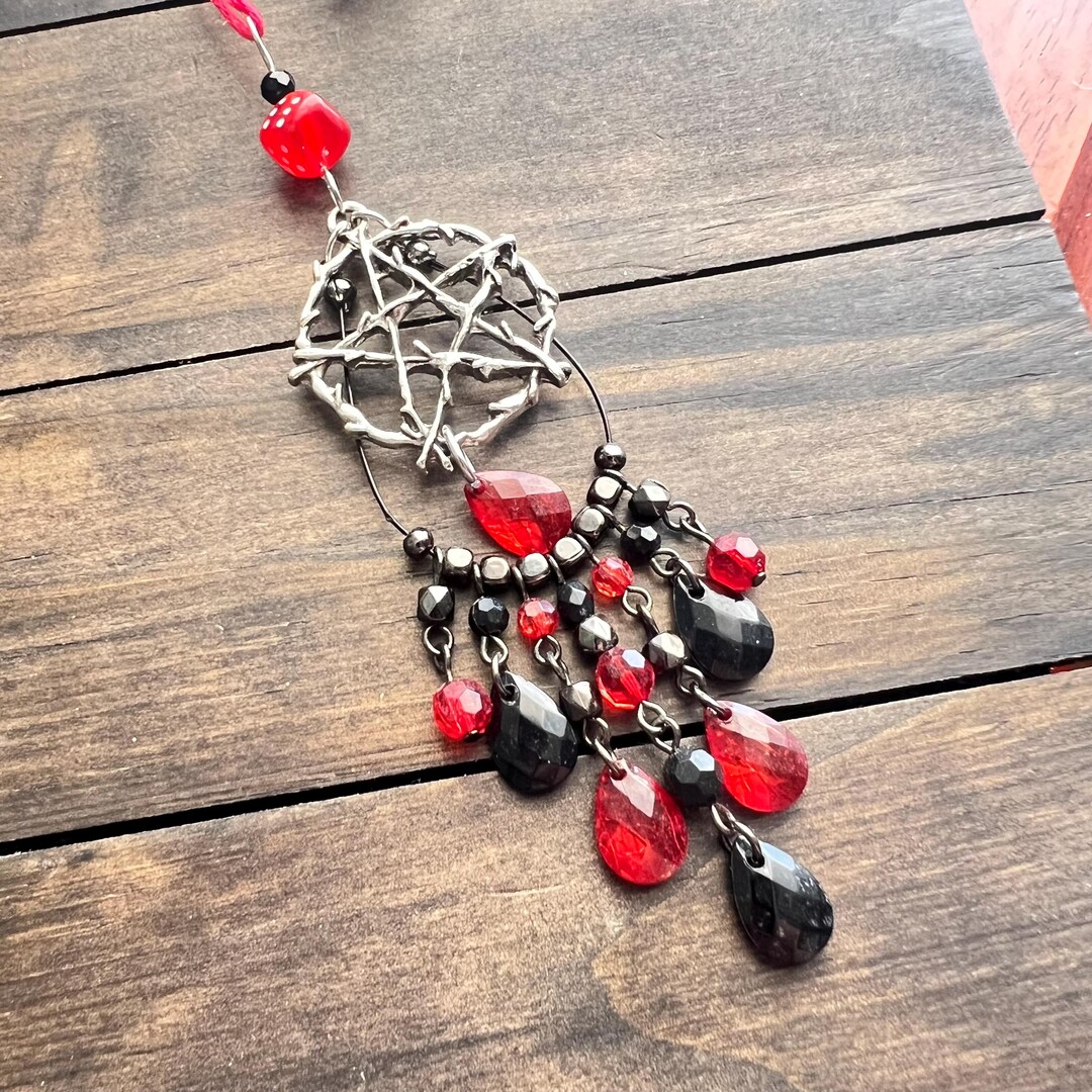 King Asmodeus Altar Offering Hanging • Red & Black Ritual Charm ...