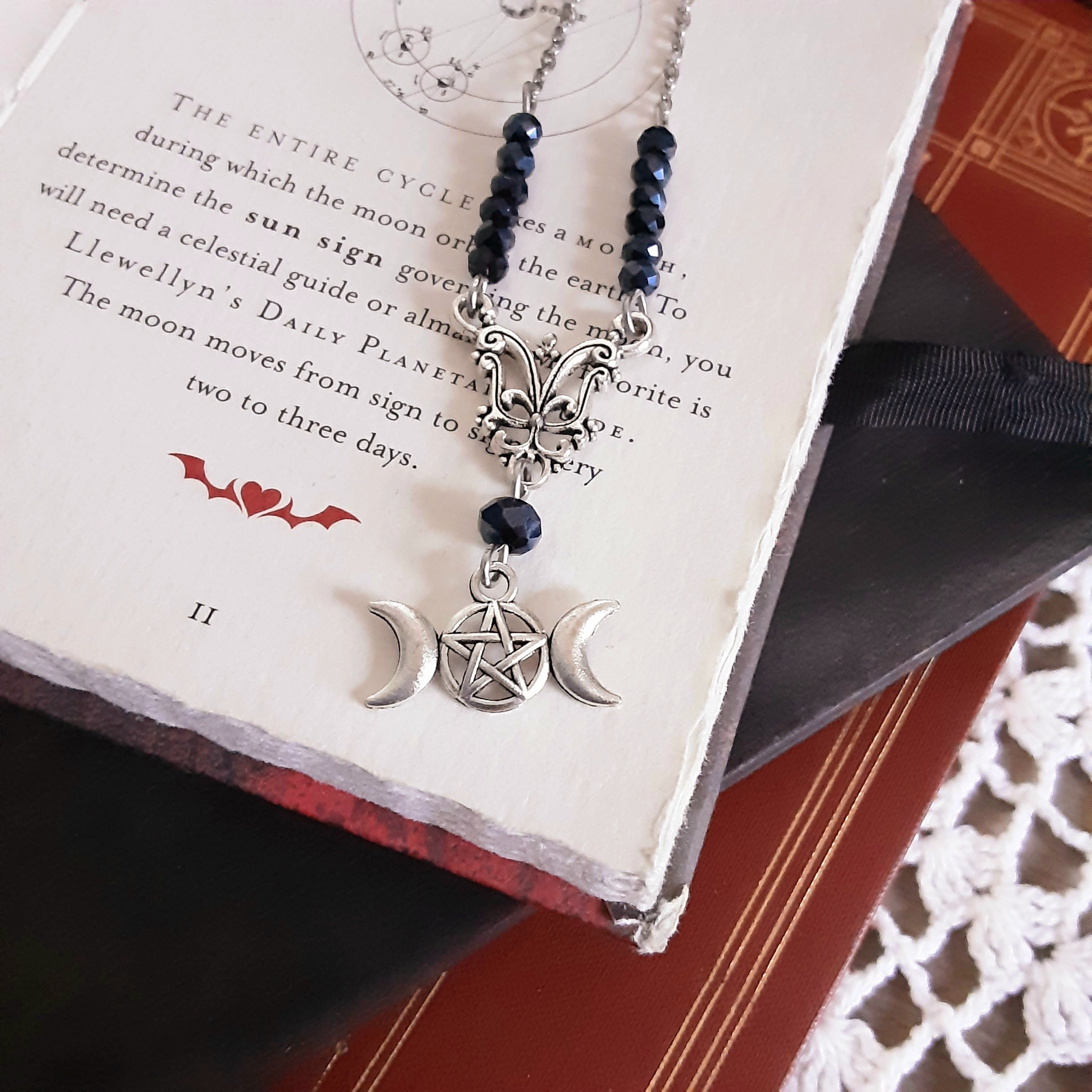 Hekate Necklace Triple Moon Goddess Gothic Jewelry Adjustable - Etsy