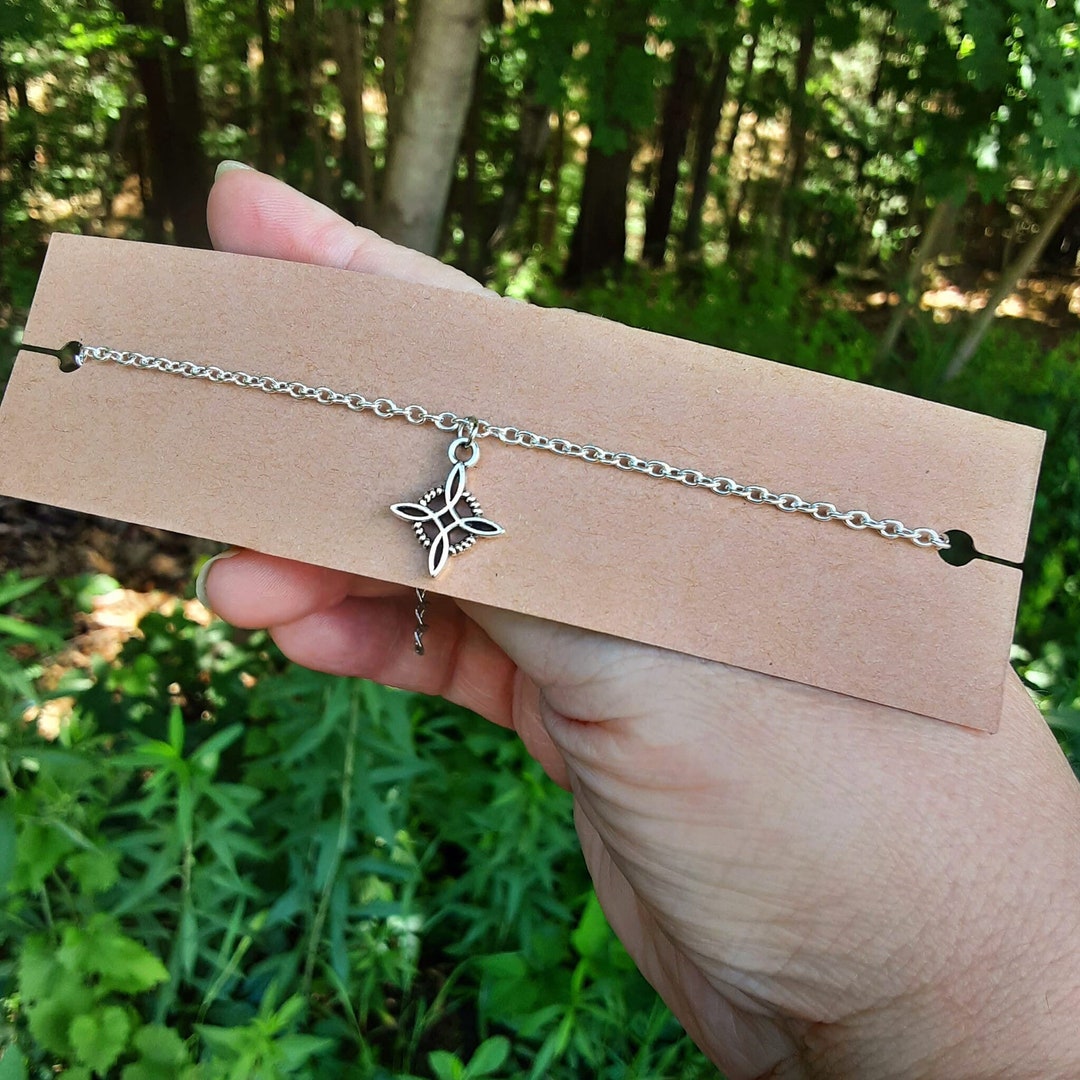 Witch Knot Protection Anklet Plus Size Adjustable Pagan Gift Witchcraft ...