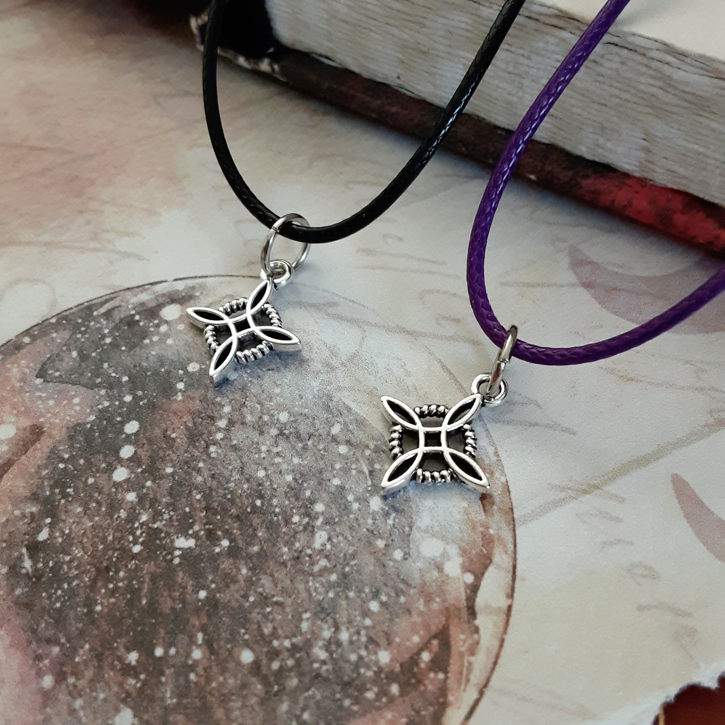 Witches Knot Protection Amulet Necklace Small Dainty Pendant, Pagan ...