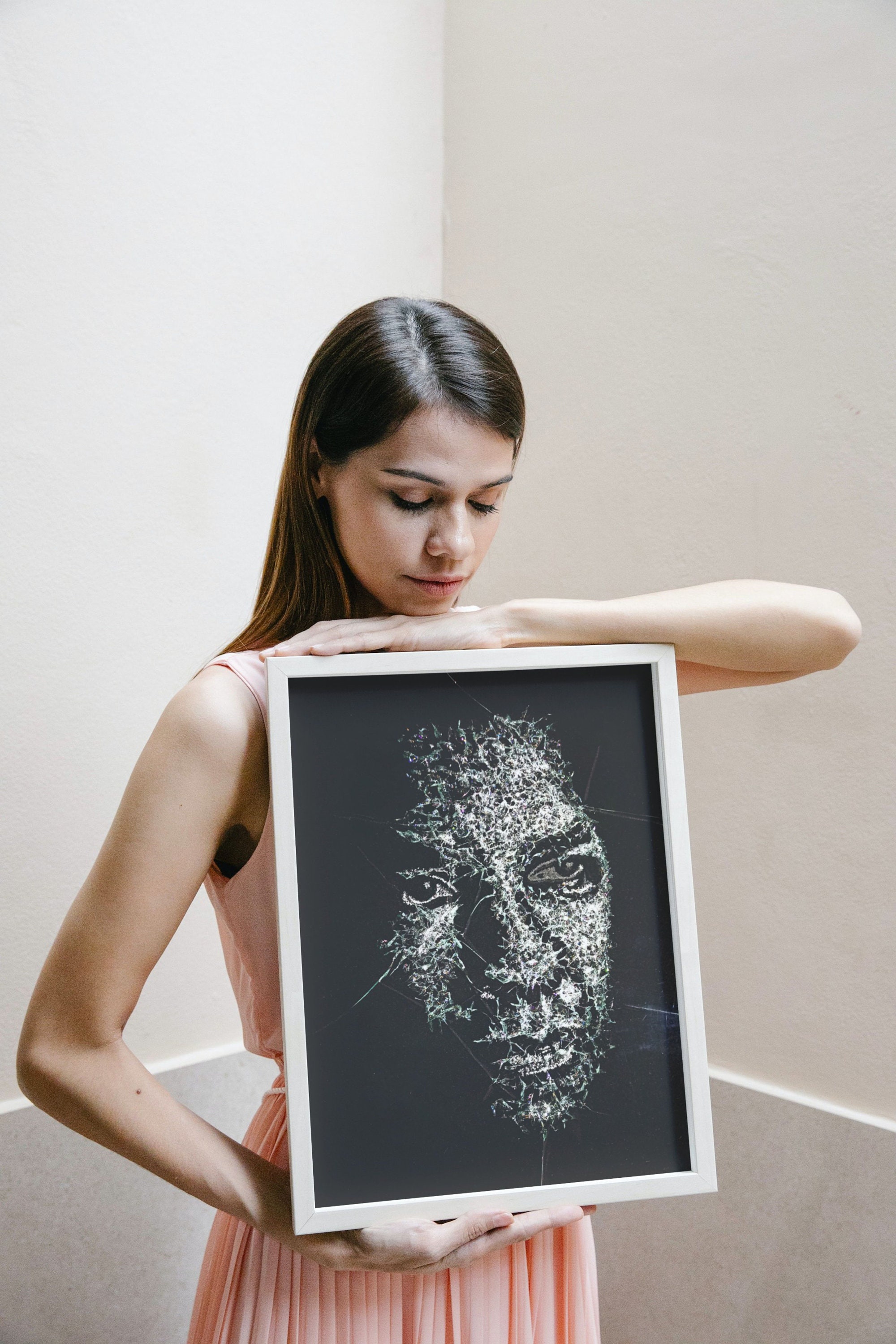 Custom Glass Art Portrait Cracked Glass Handmade Gifts - Etsy