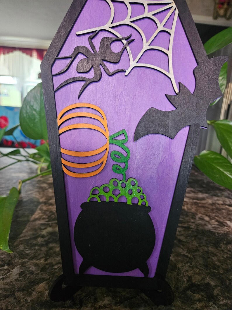 Halloween Standing Coffin Design Decoration - Etsy