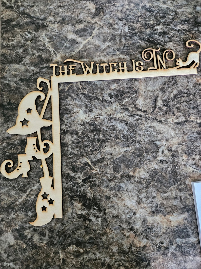 Halloween, Door Corner Sign, Witch Handmade DIY Wood, Lasercut - Etsy