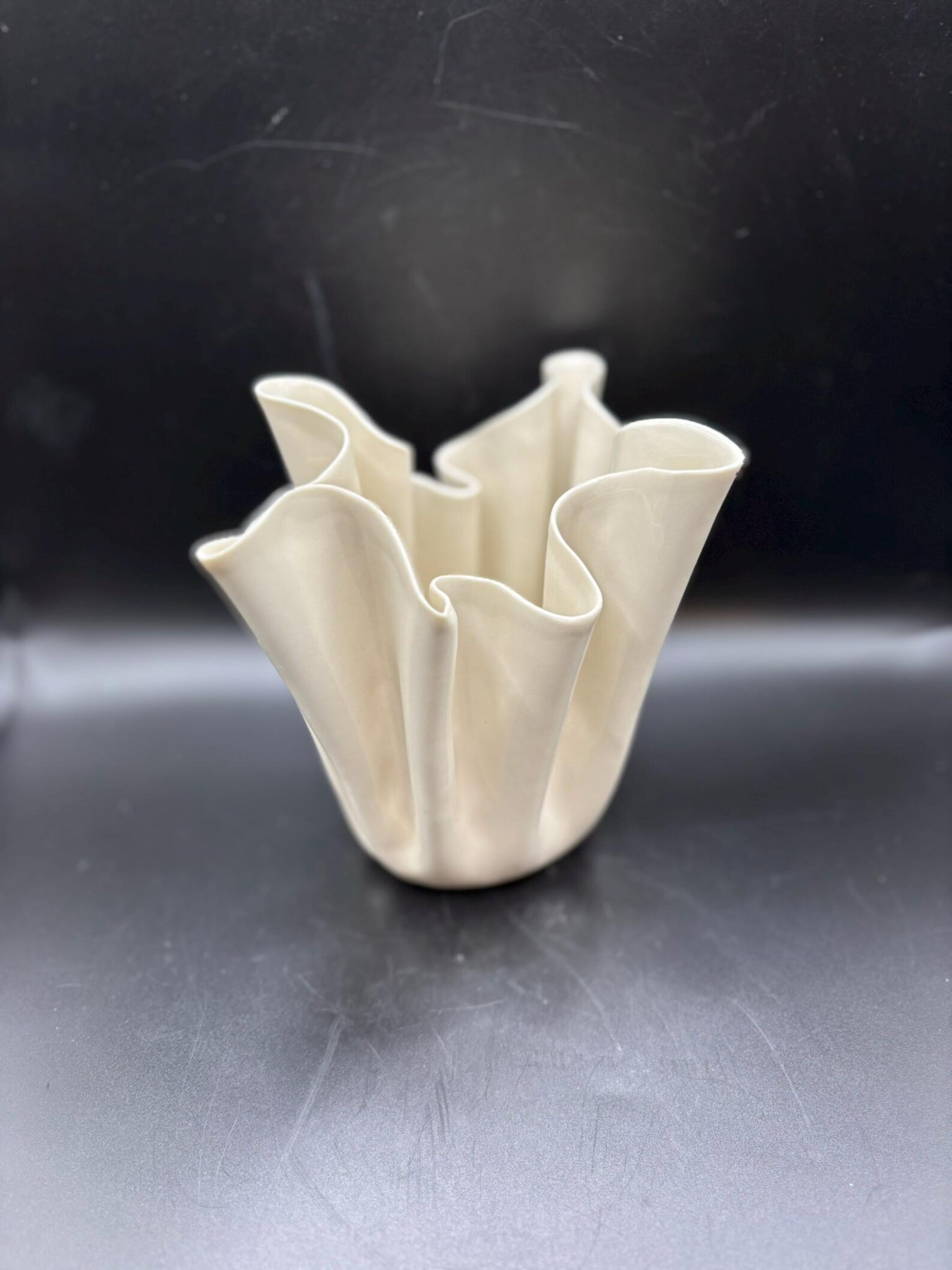 Vintage Studio Art Pottery Draped Handkerchief Vase Signed Carol ...