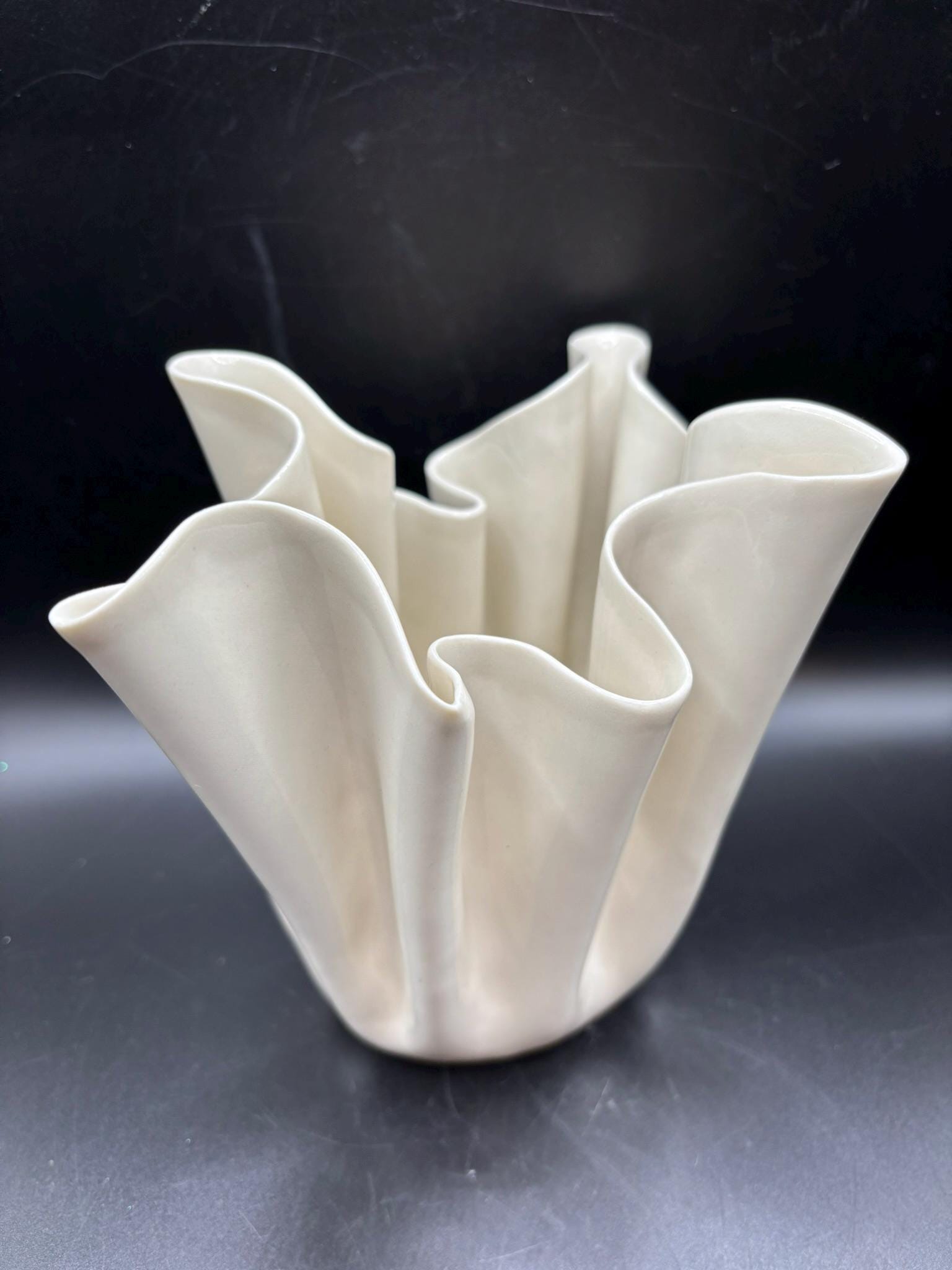 Vintage Studio Art Pottery Draped Handkerchief Vase Signed Carol ...