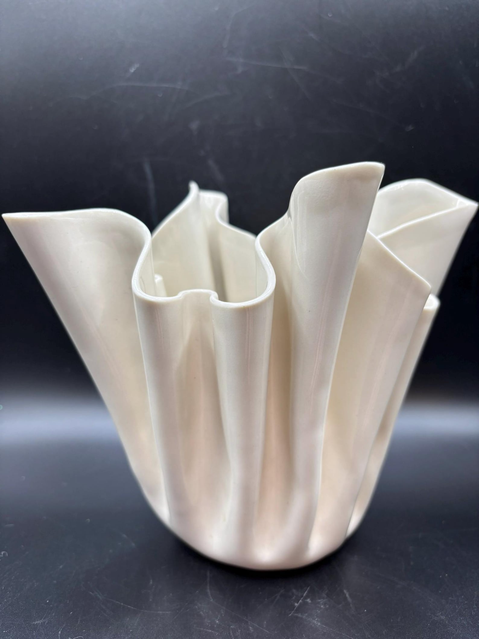 Vintage Studio Art Pottery Draped Handkerchief Vase Signed Carol ...