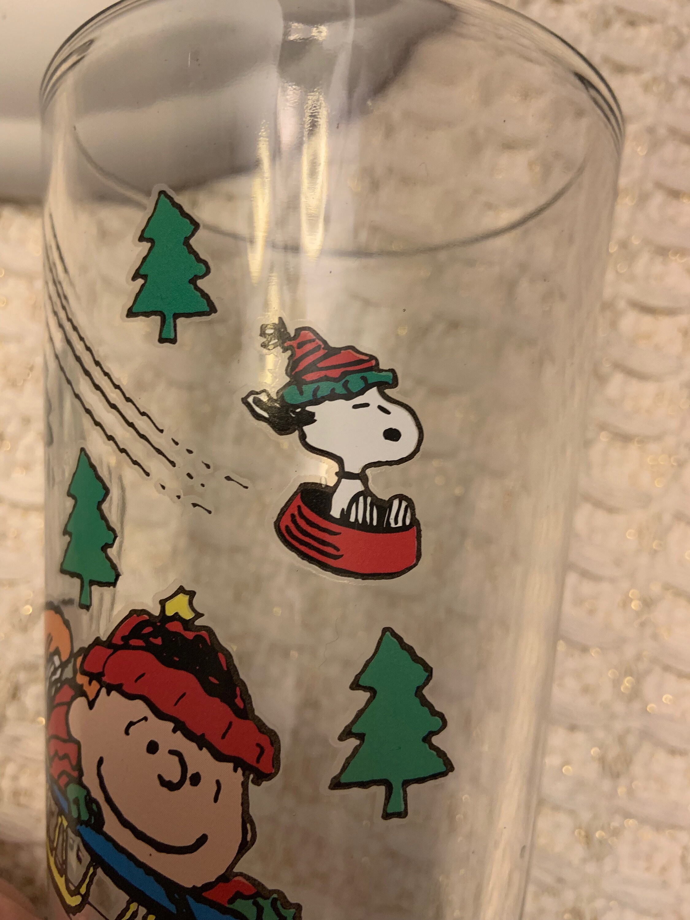 2 Vintage Peanuts Winter Scene Glass Tumblers - Etsy