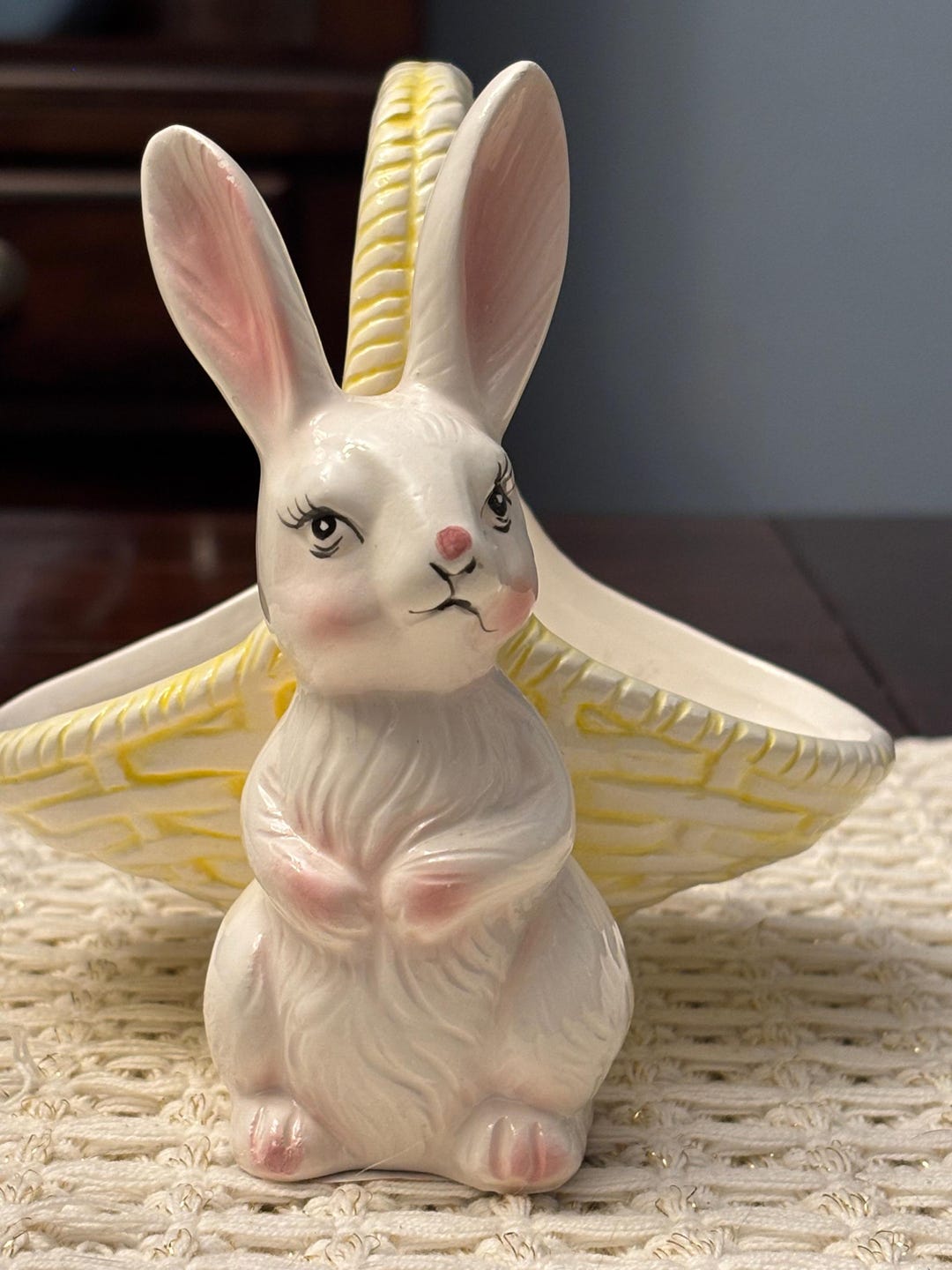 Vintage Grumpy Enesco Easter Bunny Candy Dish - Etsy