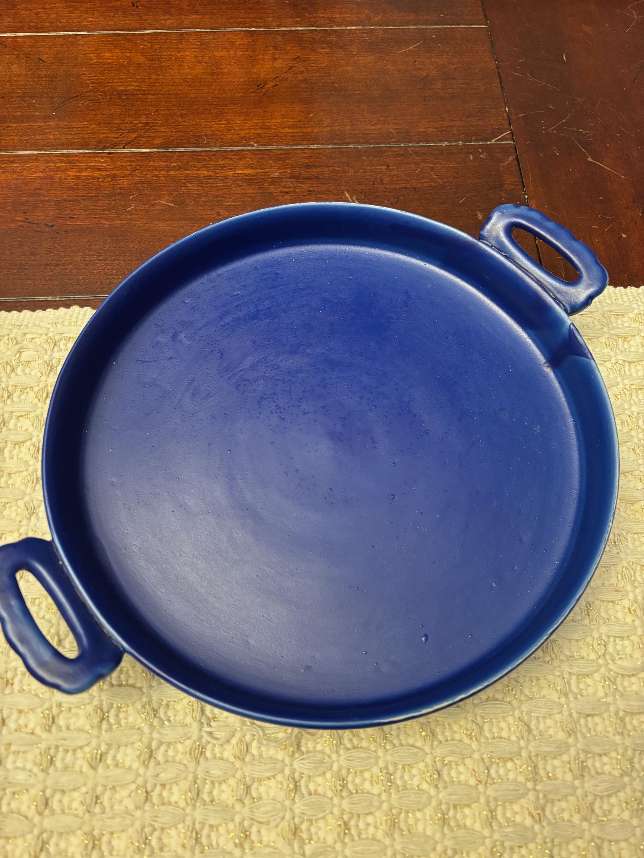 Vintage Cobalt Blue Lava Drip Pottery Tea Set – 1970s – Teapot, 4 Cups ...