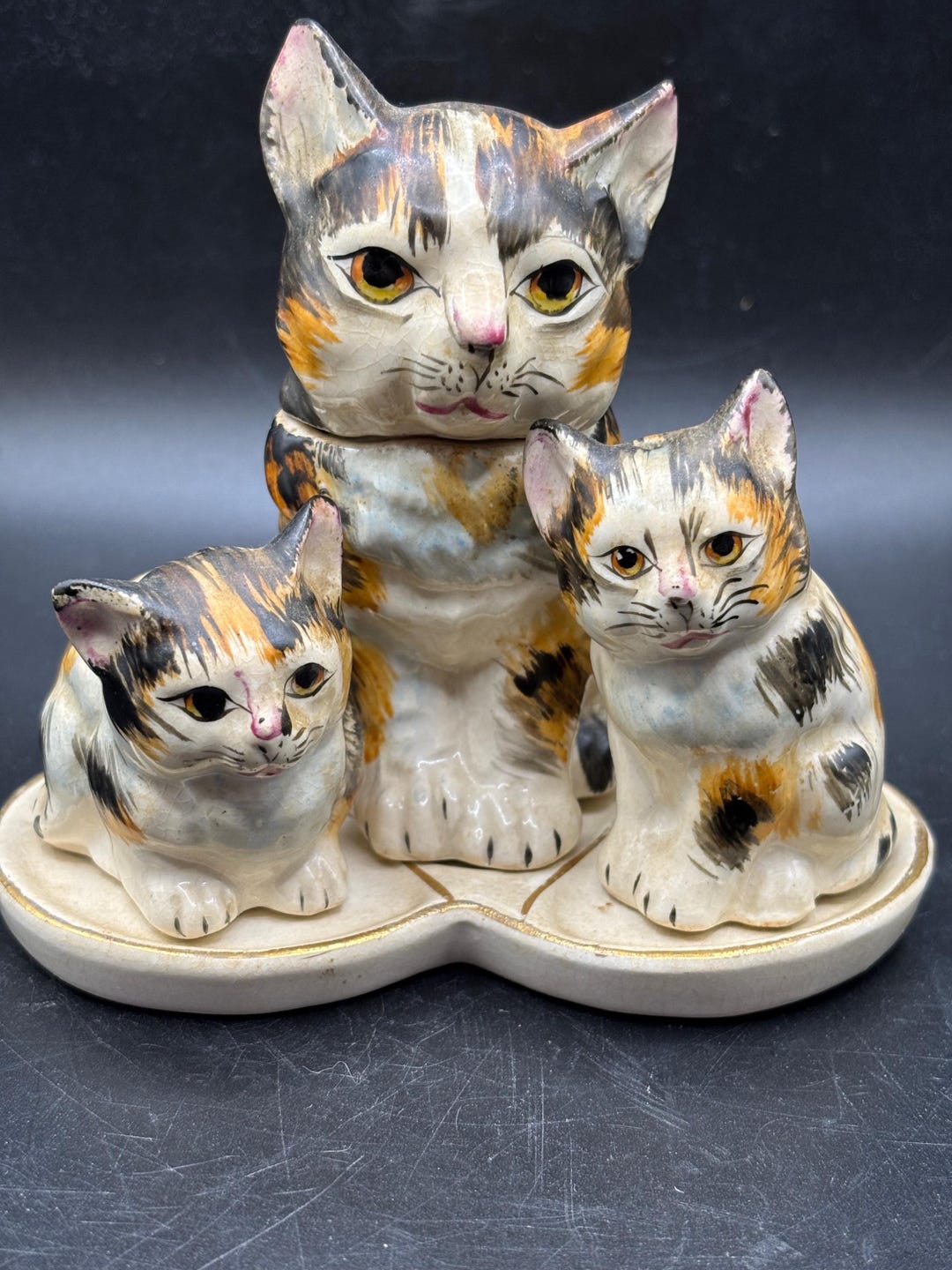 Vintage 1960s Calico Kittens Salt & Pepper Shakers With Mama Cat Sugar ...