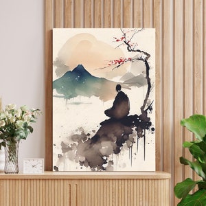 Zen Wall Art Printable,meditation Monk,wall Decor,watercolor Print ...