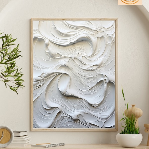 White Texture Wall Art - Etsy