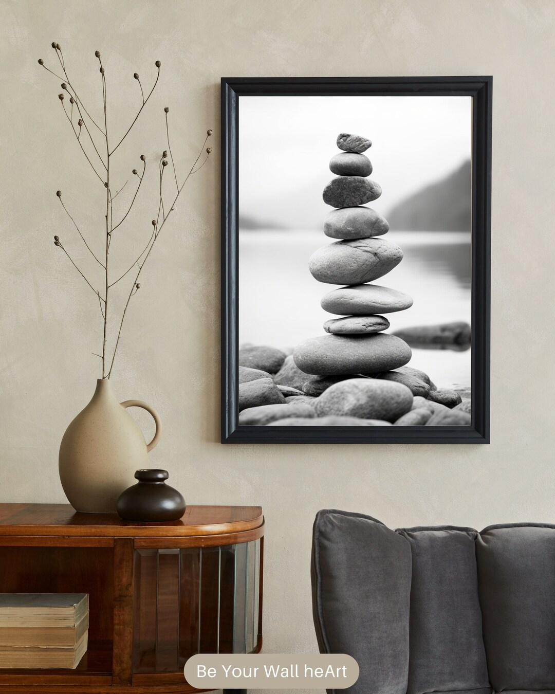 Zen Black White Balancing Stones | Zen Printable Wall Art | Zen Stones ...