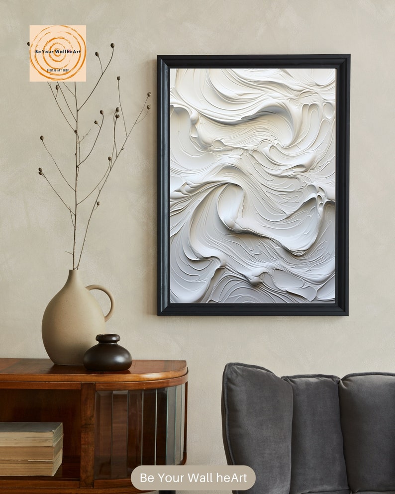 Printable Texture Abstract Wall Art Abstract White Spatula Paint ...