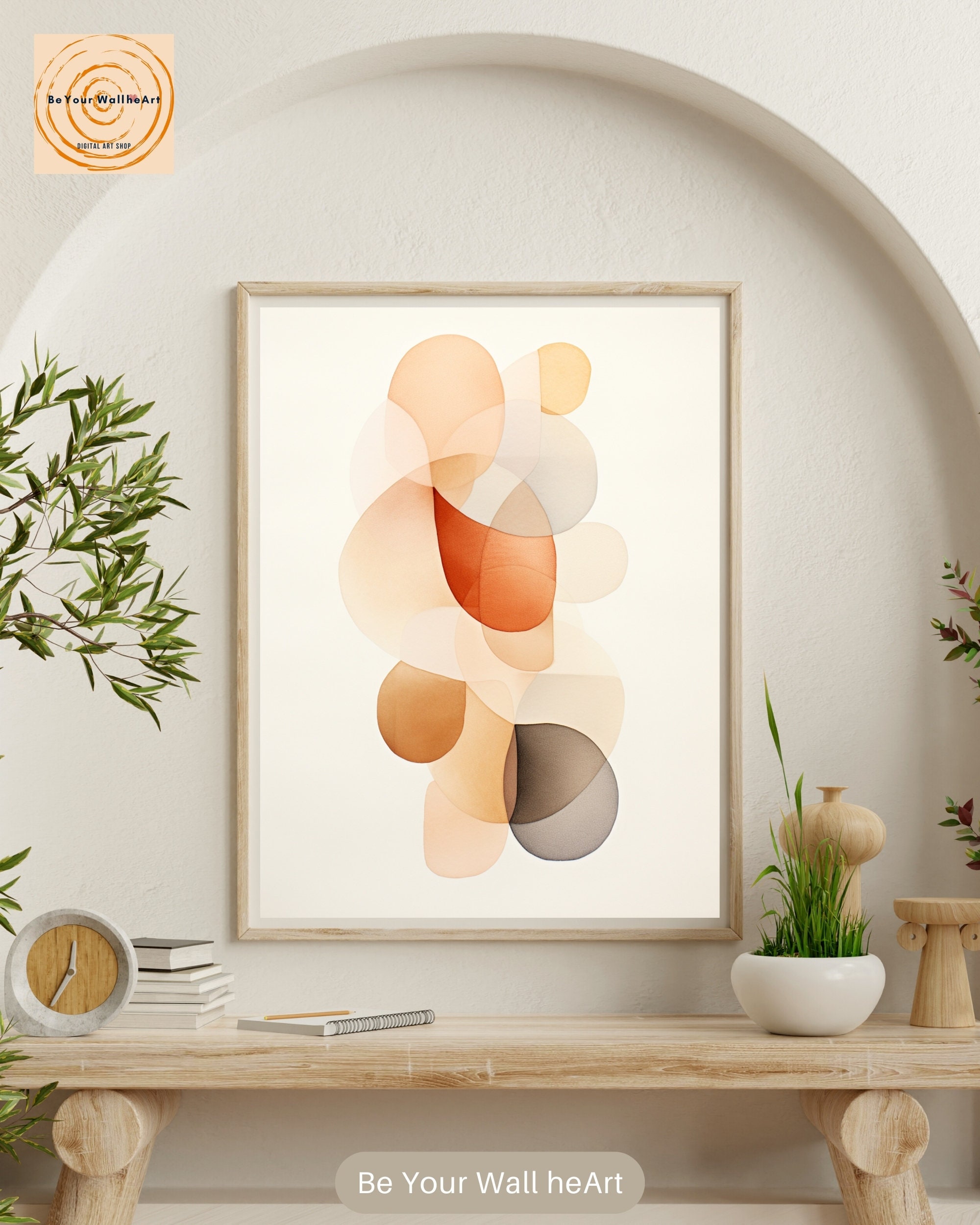Abstract Poster Modern Wall Minimalist Wall Art Watercolor Poster ...