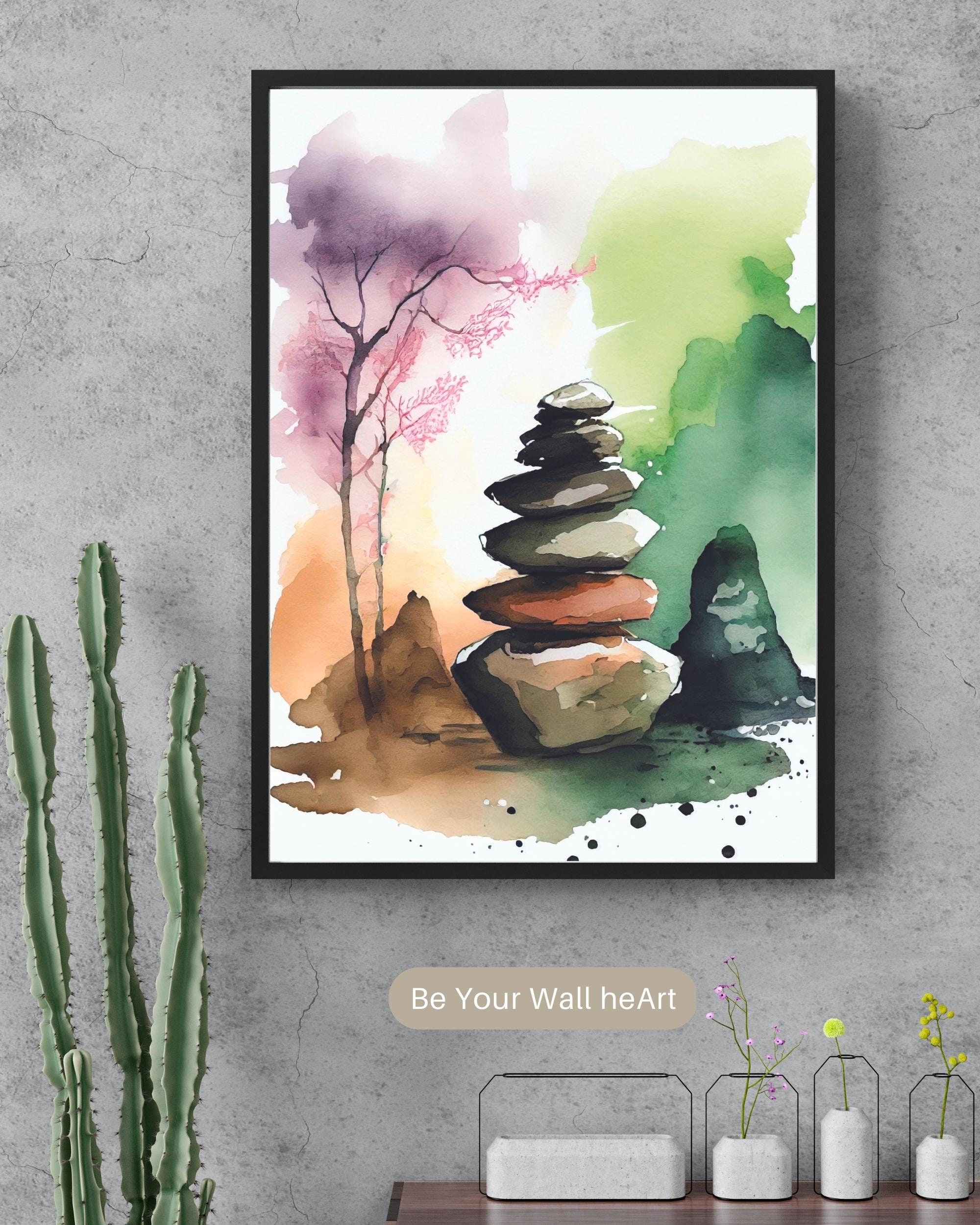 Zen Printable Wall Art,zen Forest Stones,digital Download,wall Decor ...