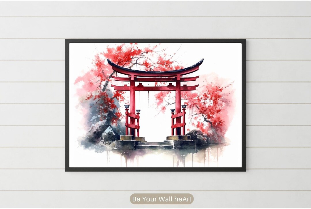 Zen Printable Wall Art,torii,dreamy Watercolor,digital Download,wall ...