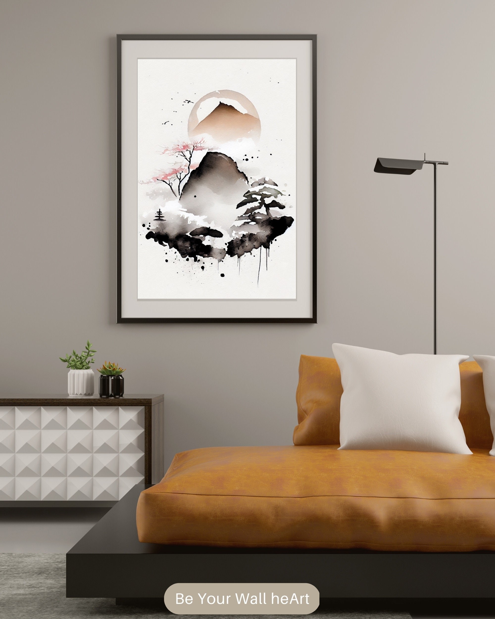 Zen Wall Art Printable Watercolor Print Wabi Sabi Abstract Poster ...