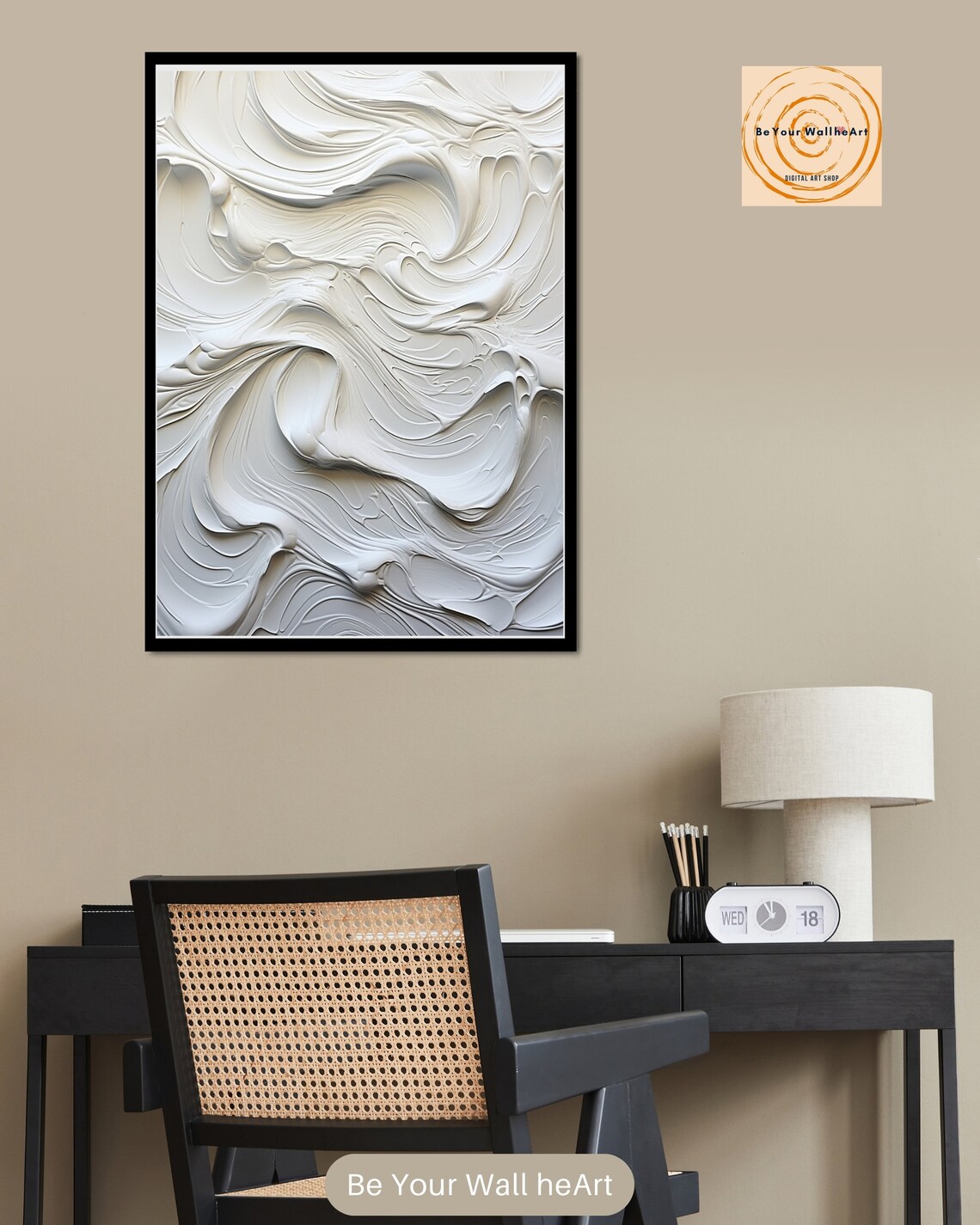 Printable Texture Abstract Wall Art Abstract White Spatula Paint ...