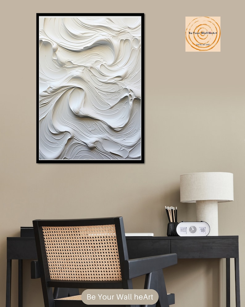 Printable Texture Abstract Wall Art Abstract White Spatula Paint ...