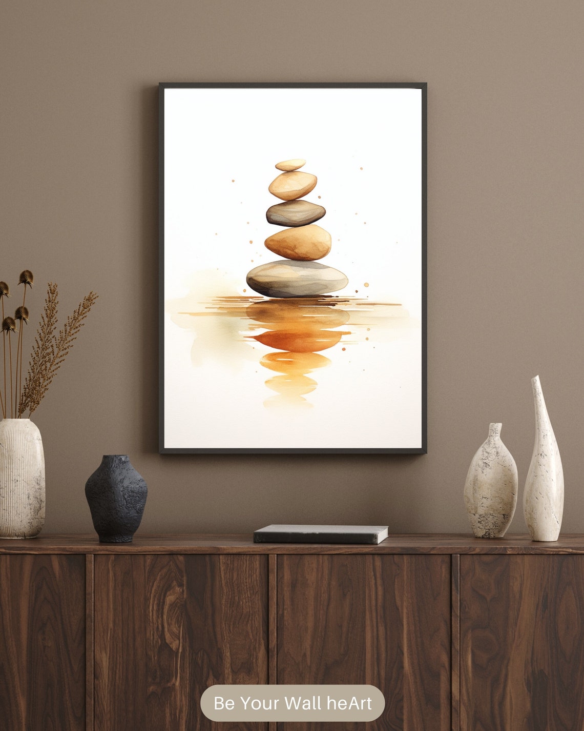 Zen Printable Wall Art,yoga,stacked Stones,spa,wall Decor,watercolor ...