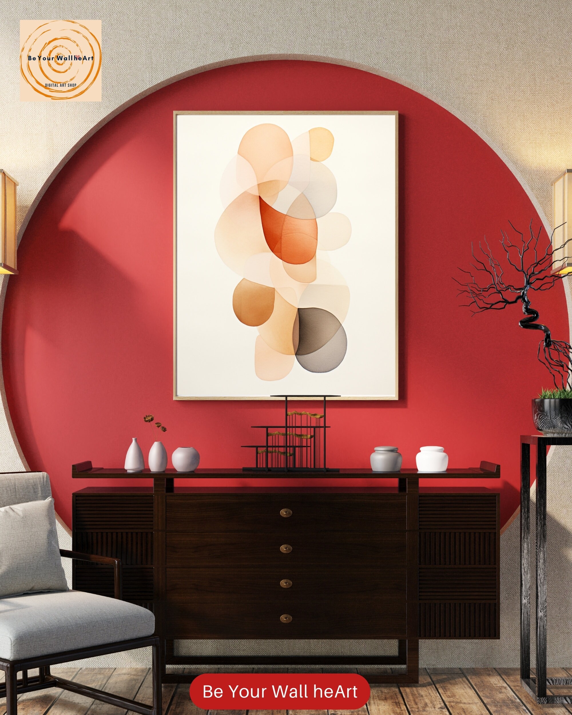 Abstract Poster Modern Wall Minimalist Wall Art Watercolor Poster ...