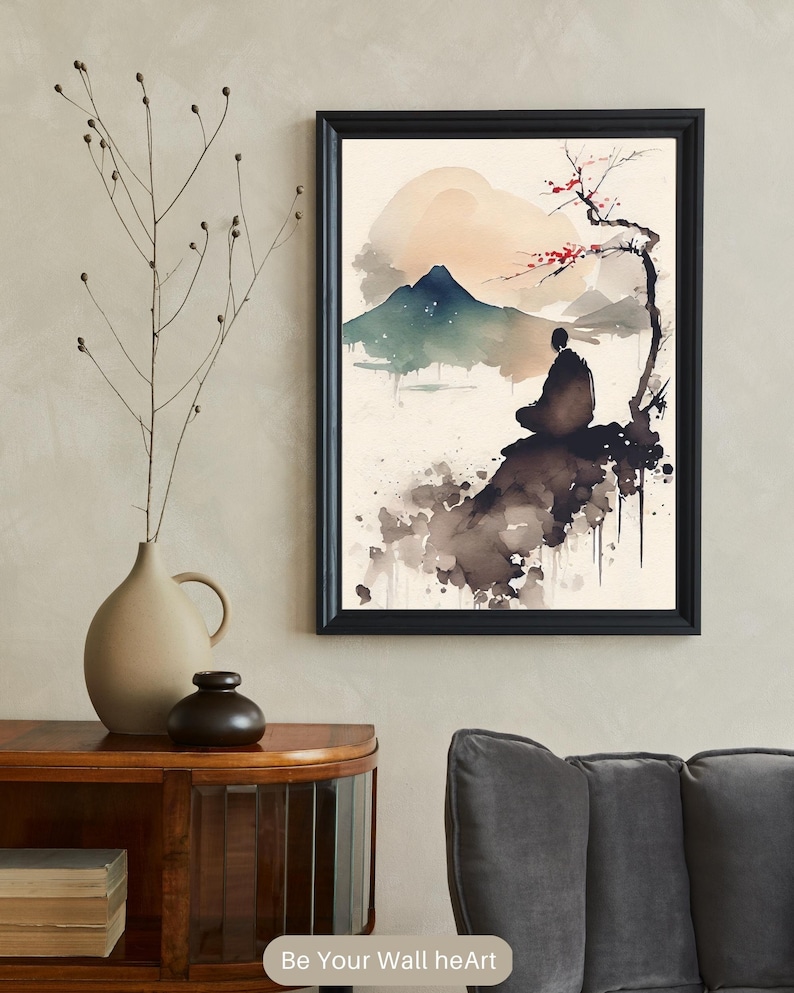 Zen Wall Art Printable,meditation Monk,wall Decor,watercolor Print ...