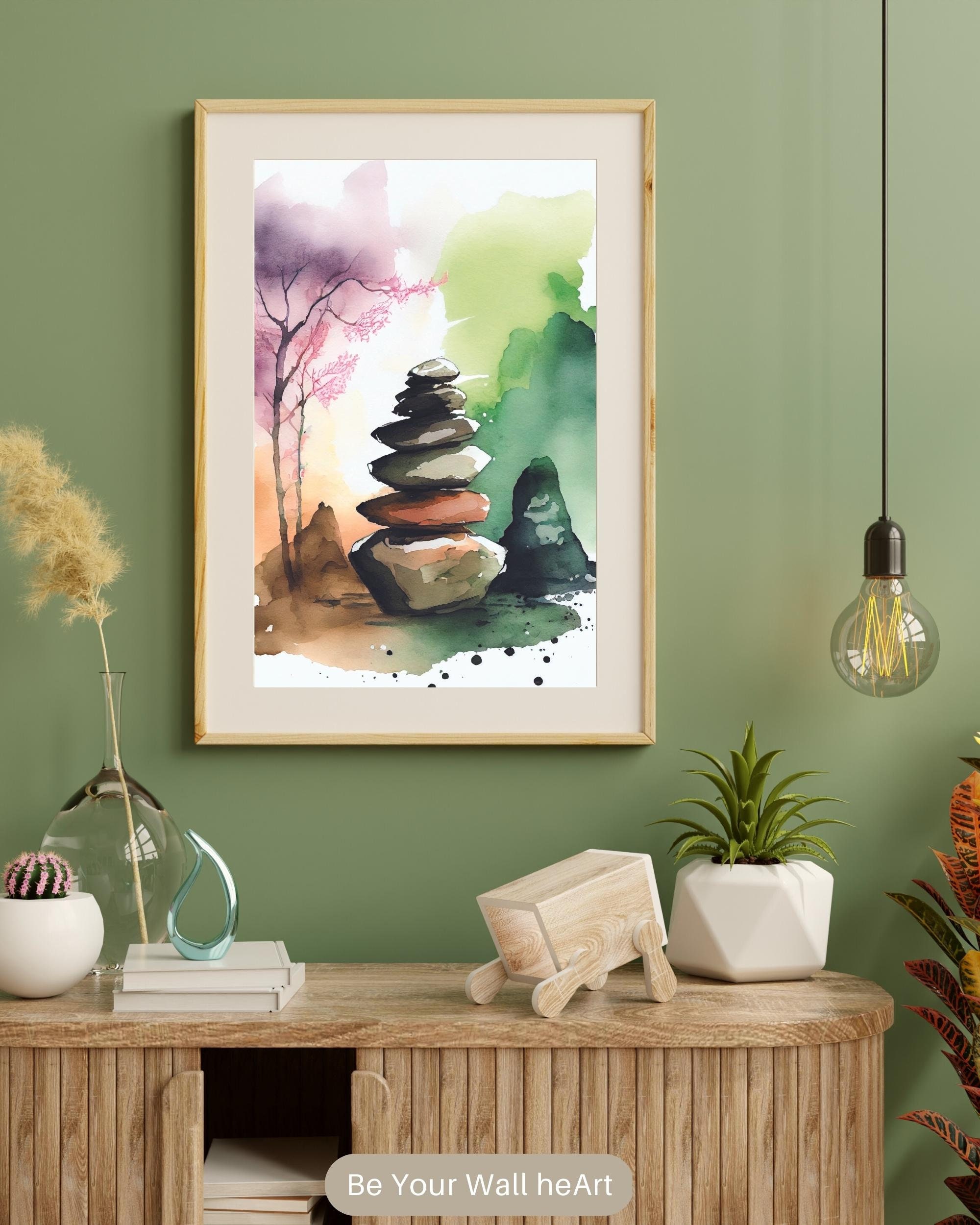 Zen Printable Wall Art,zen Forest Stones,digital Download,wall Decor ...