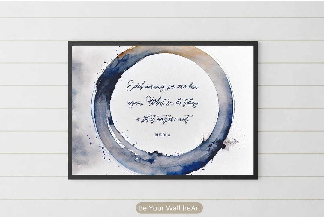Zen Printable Wall Art,buddha,quotes,zen Circle Watercolor,digital ...