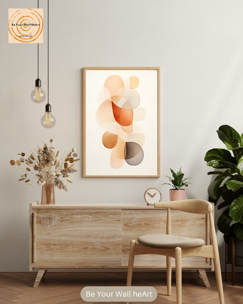 Abstract Poster Modern Wall Minimalist Wall Art Watercolor Poster Neutral Tones Abstract ...