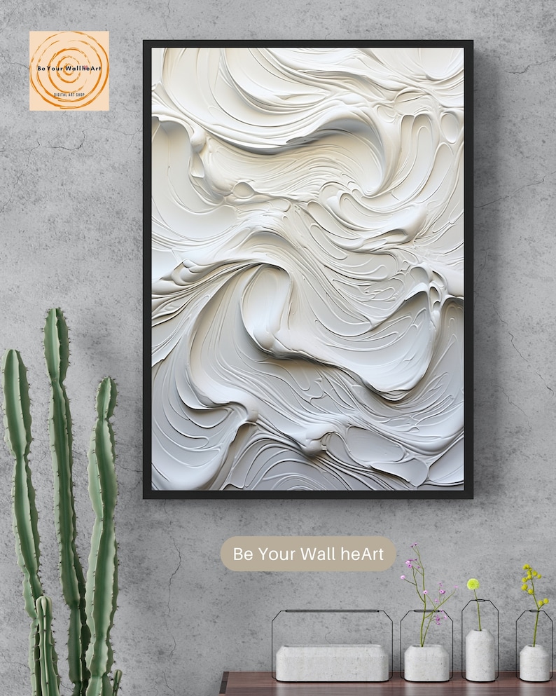 Printable Texture Abstract Wall Art Abstract White Spatula Paint ...