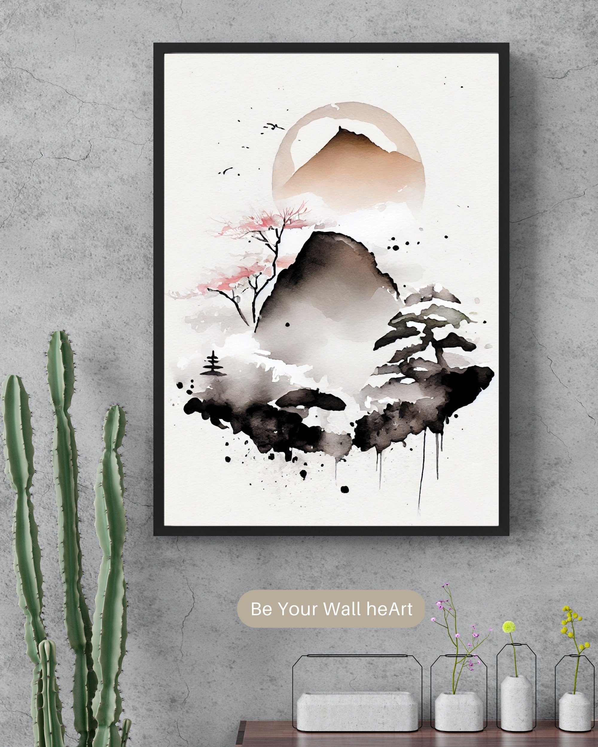 Zen Wall Art Printable Watercolor Print Wabi Sabi Abstract Poster ...