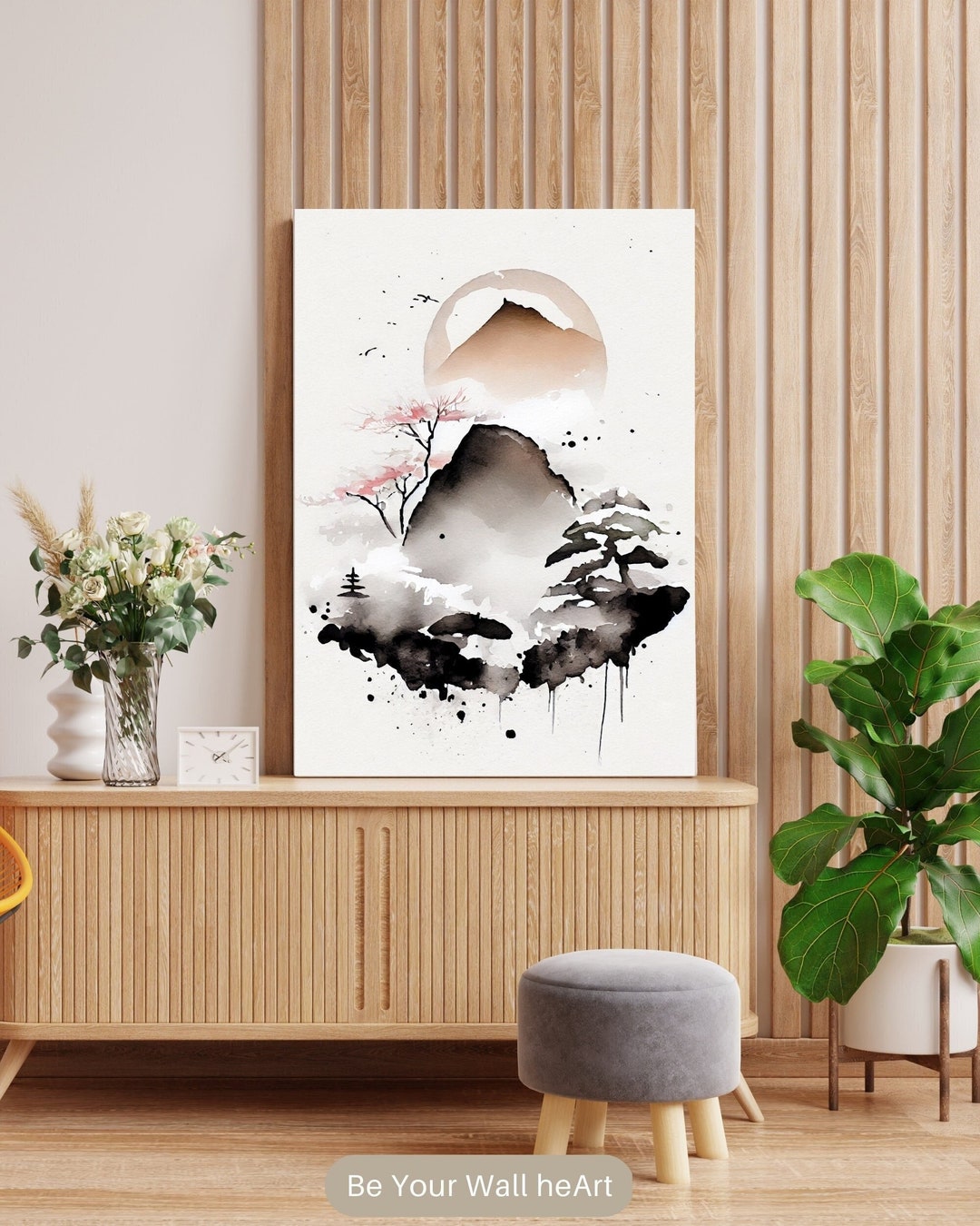 Zen Wall Art Printable Watercolor Print Wabi Sabi Abstract Poster ...
