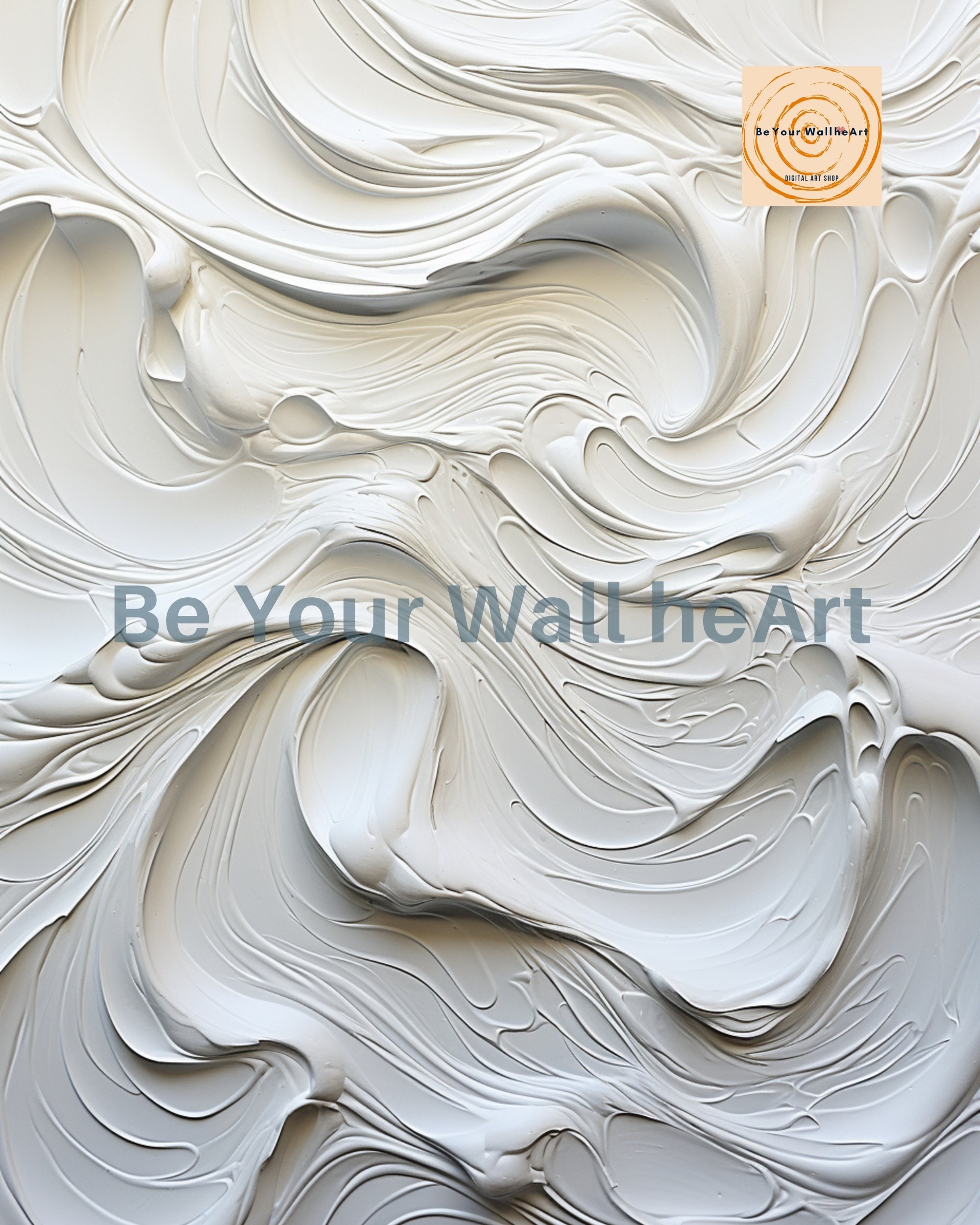 Printable Texture Abstract Wall Art Abstract White Spatula Paint ...