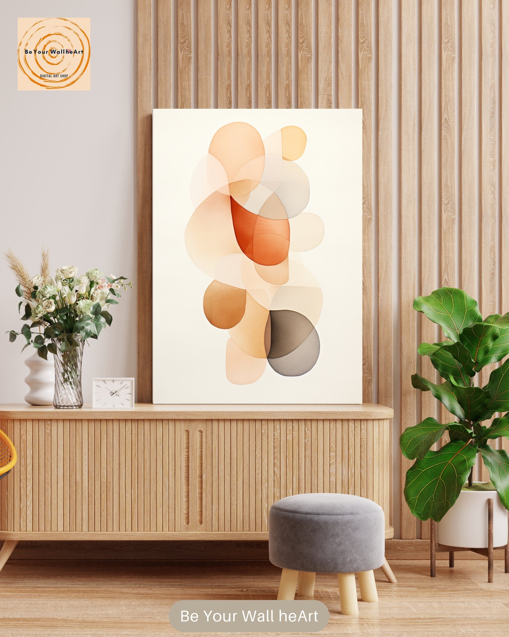 Abstract Poster Modern Wall Minimalist Wall Art Watercolor Poster ...