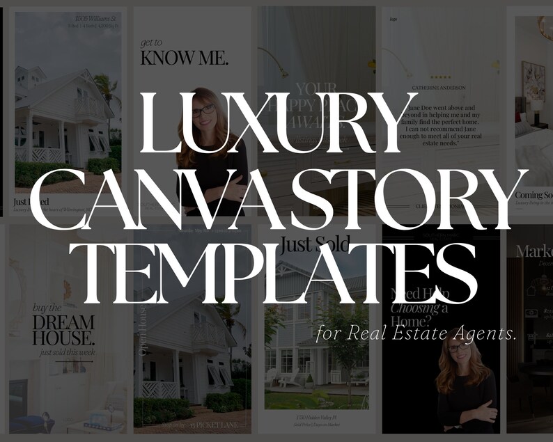 Luxury Real Estate Story Templates for Canva Luxury Realtor - Etsy