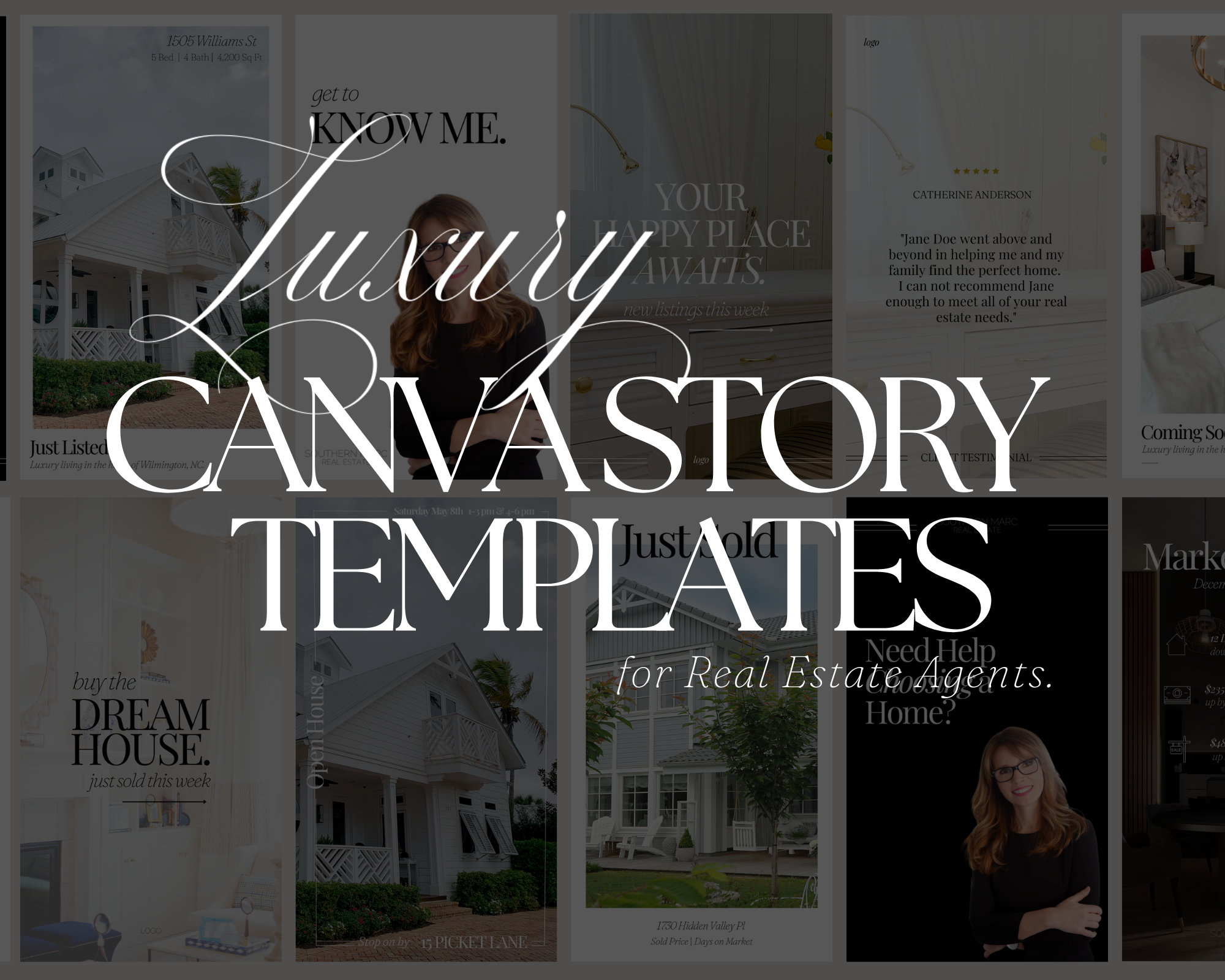 Luxury Real Estate Story Templates for Canva | Luxury Realtor Templates ...