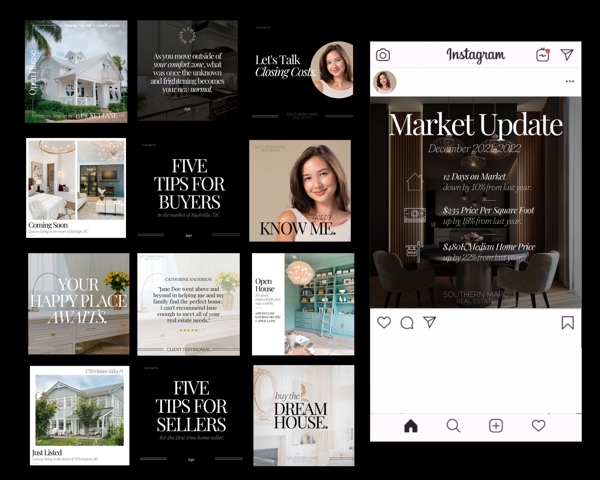Luxury Real Estate Templates for Canva | Luxury Realtor Templates ...